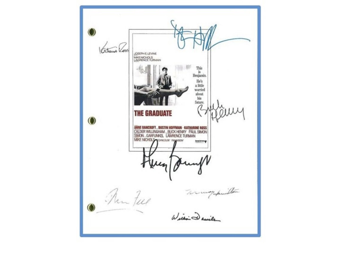 The Graduate Movie Script Signed Screenplay Autographed: Dustin Hoffman ...