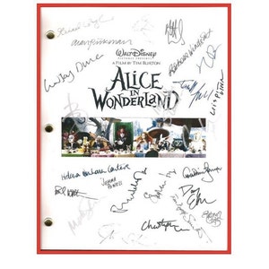 Alice in Wonderland Movie Script Signed Autographed Tim | Etsy