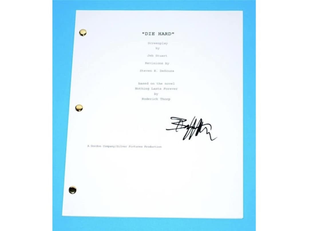 Die Hard Movie Signed Script Screenplay Written by Jeb Stuart ...