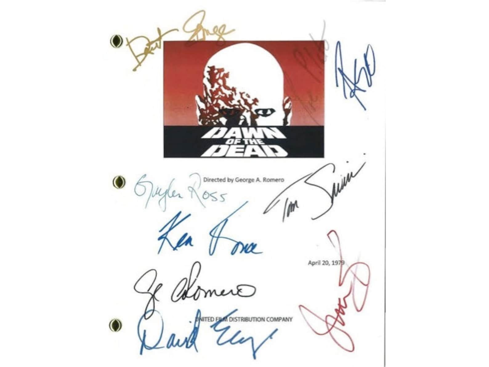 Dawn of the Dead Movie Script Signed Screenplay Autographed: - Etsy