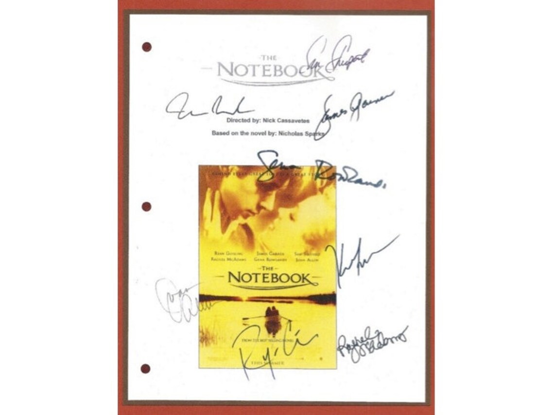 The Notebook Movie Script Signed Screenplay Autographed Rachel | Etsy