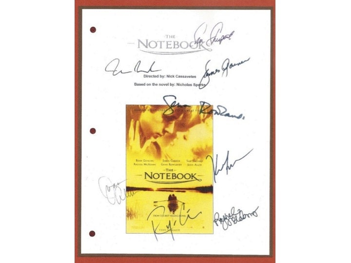 The Notebook Movie Script Signed Screenplay Autographed Rachel | Etsy