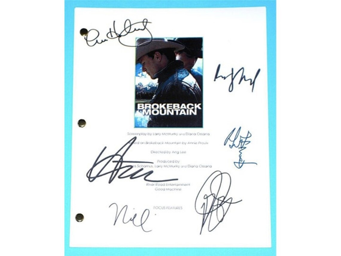 Brokeback Mountain Movie Script Signed Screenplay Autographed: | Etsy