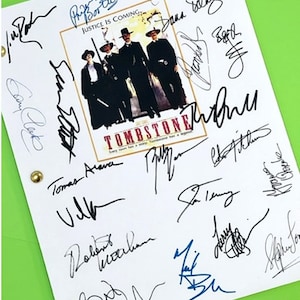 Tombstone Movie Script Screenplay Autographed Kurt Russell, Val Kilmer ...
