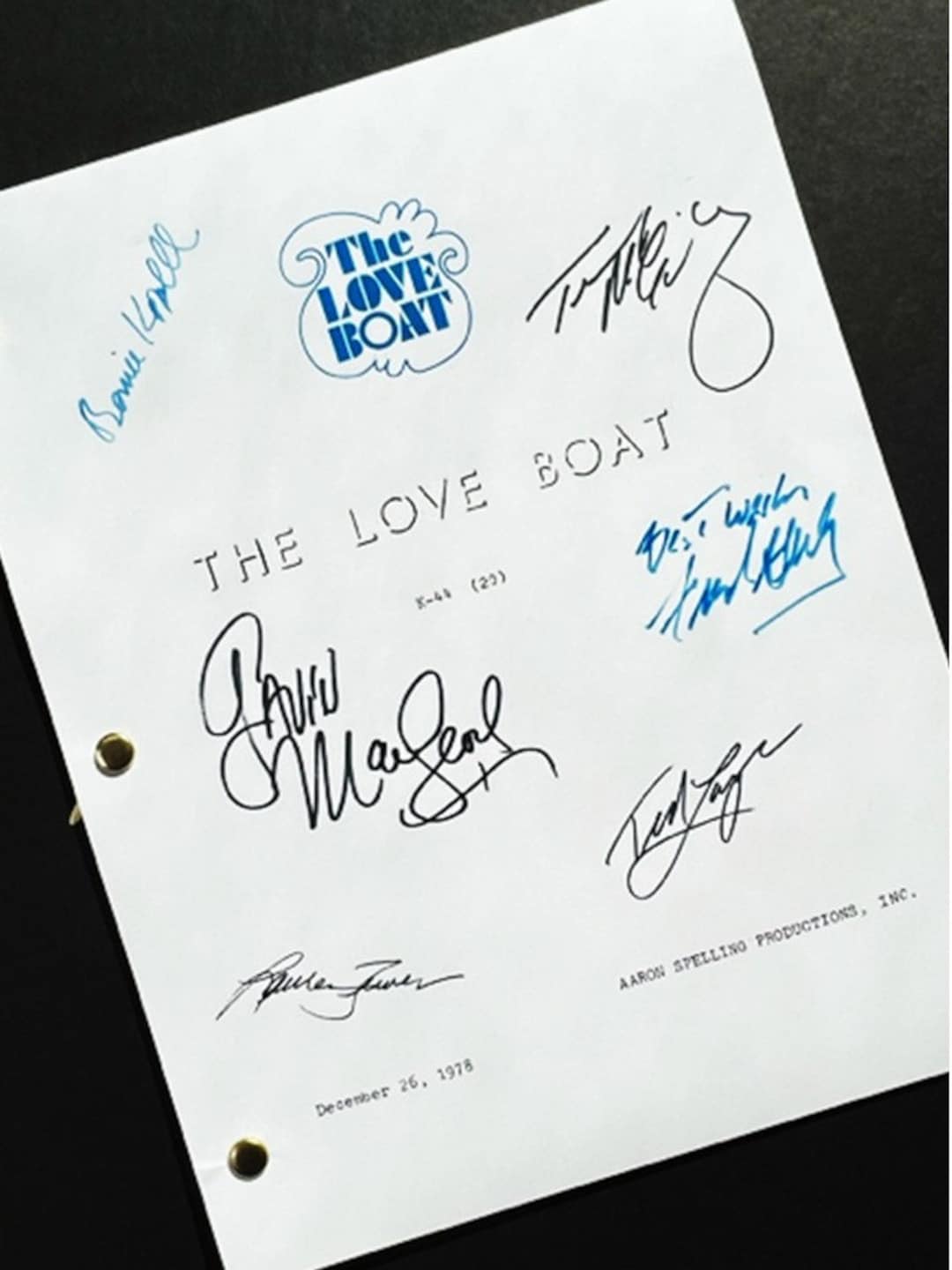 The Love Boat Script Signed Gavin Macleod, Bernie Kopell, Fred Grady ...