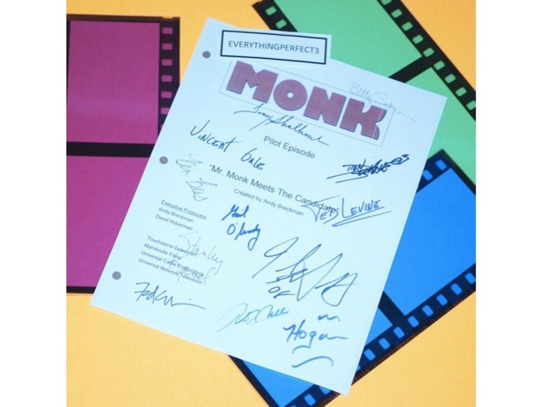 Monk Pilot TV Script Autographed: Tony Shalhoub, Bitty Schram, Ted ...