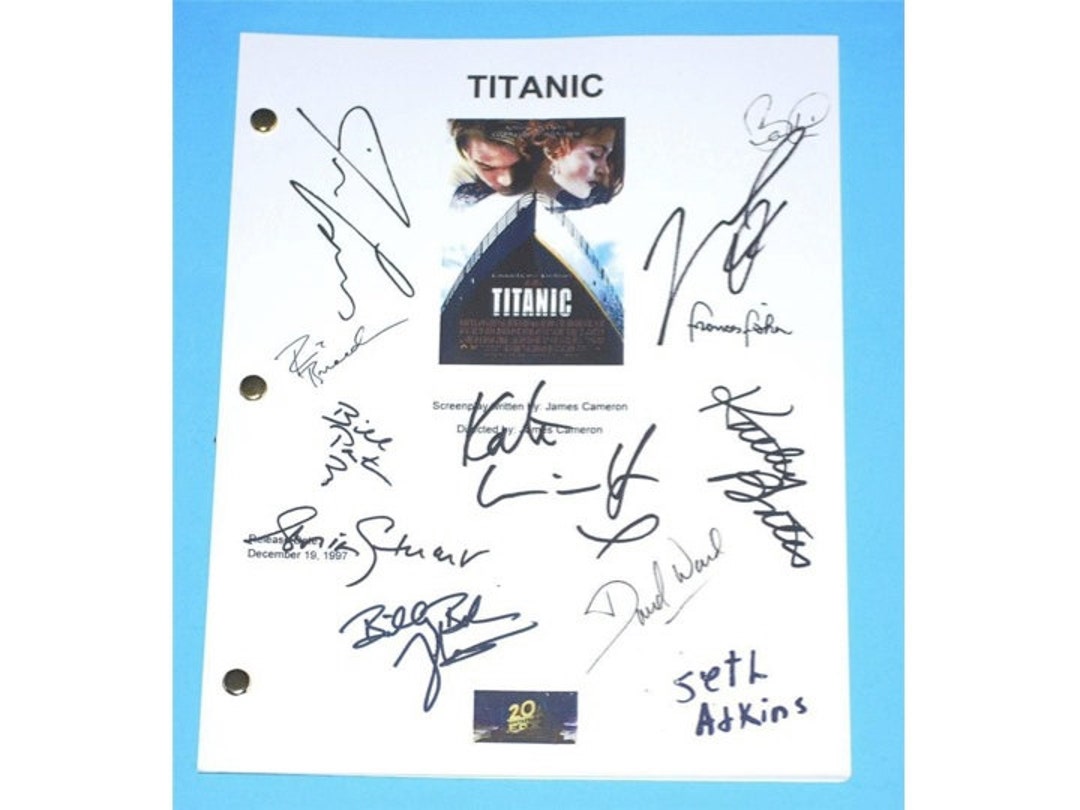Titanic Movie Script Signed Autographed: James Cameron, Leonardo ...