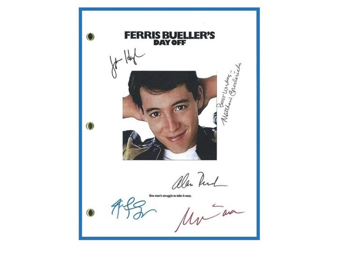 Ferris Bueller's Day off Movie Script Autographed: John Hughes, Matthew ...
