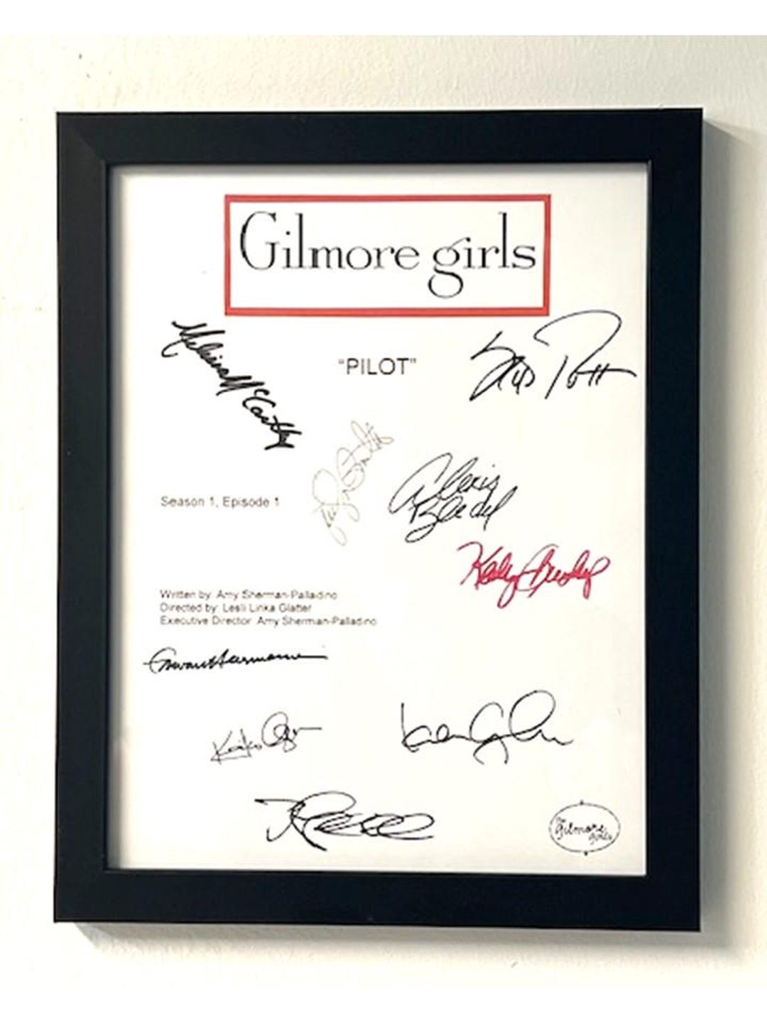 Framed Gilmore Girls Pilot Signed Script Cover Only Autographed: Lauren ...