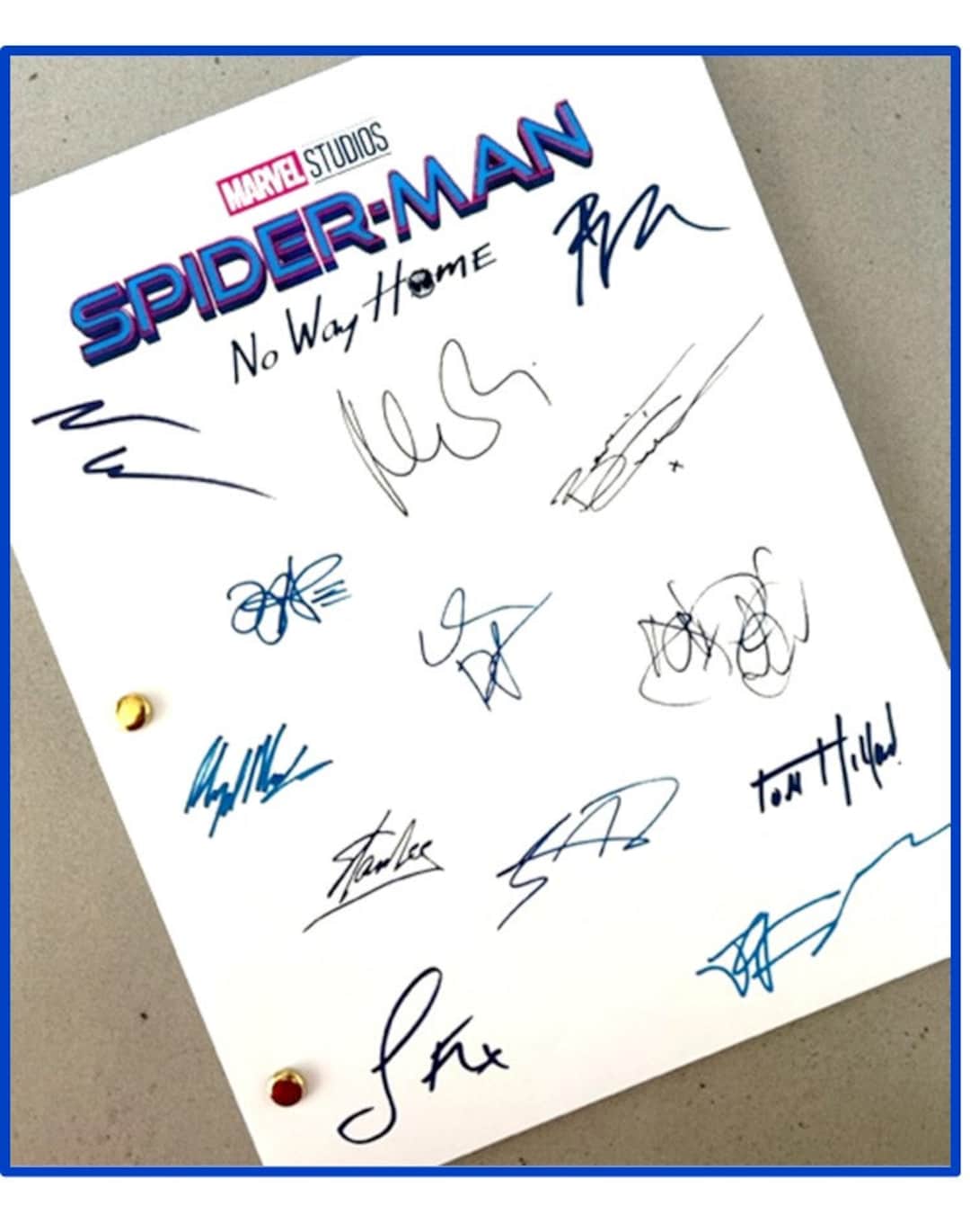 Spider-man No Way Home Movie Script Spiderman Signed Stan Lee, Tom ...