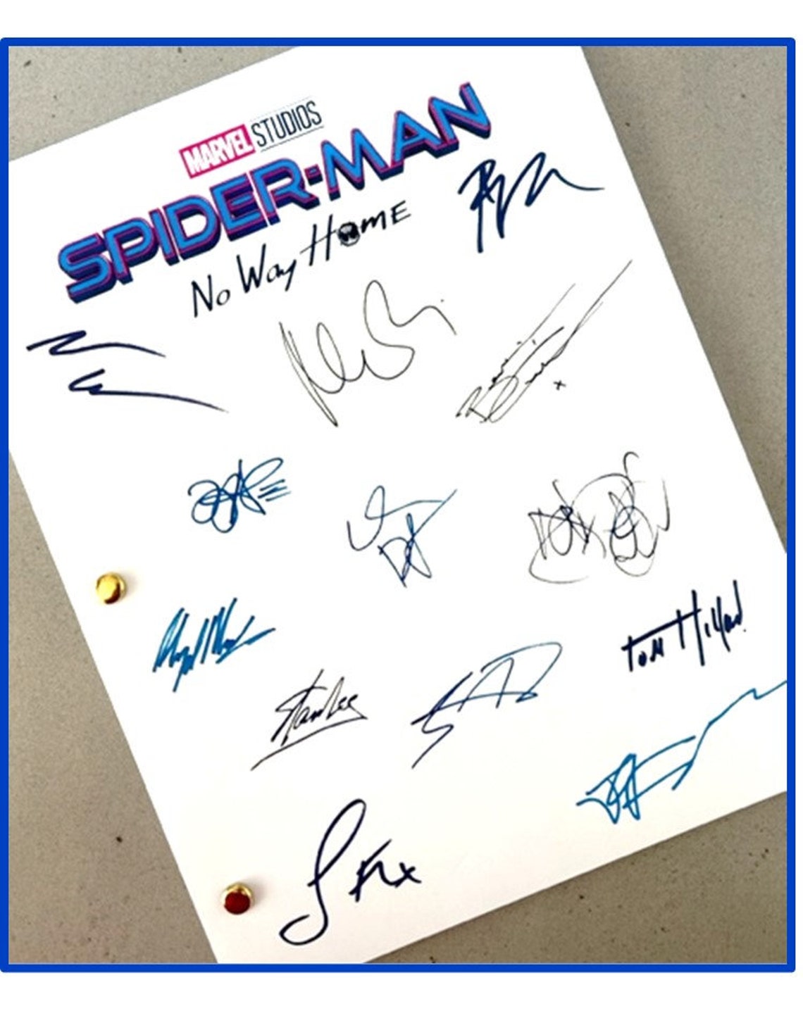 Spider-man No Way Home Movie Script Spiderman Signed Stan Lee, Tom ...