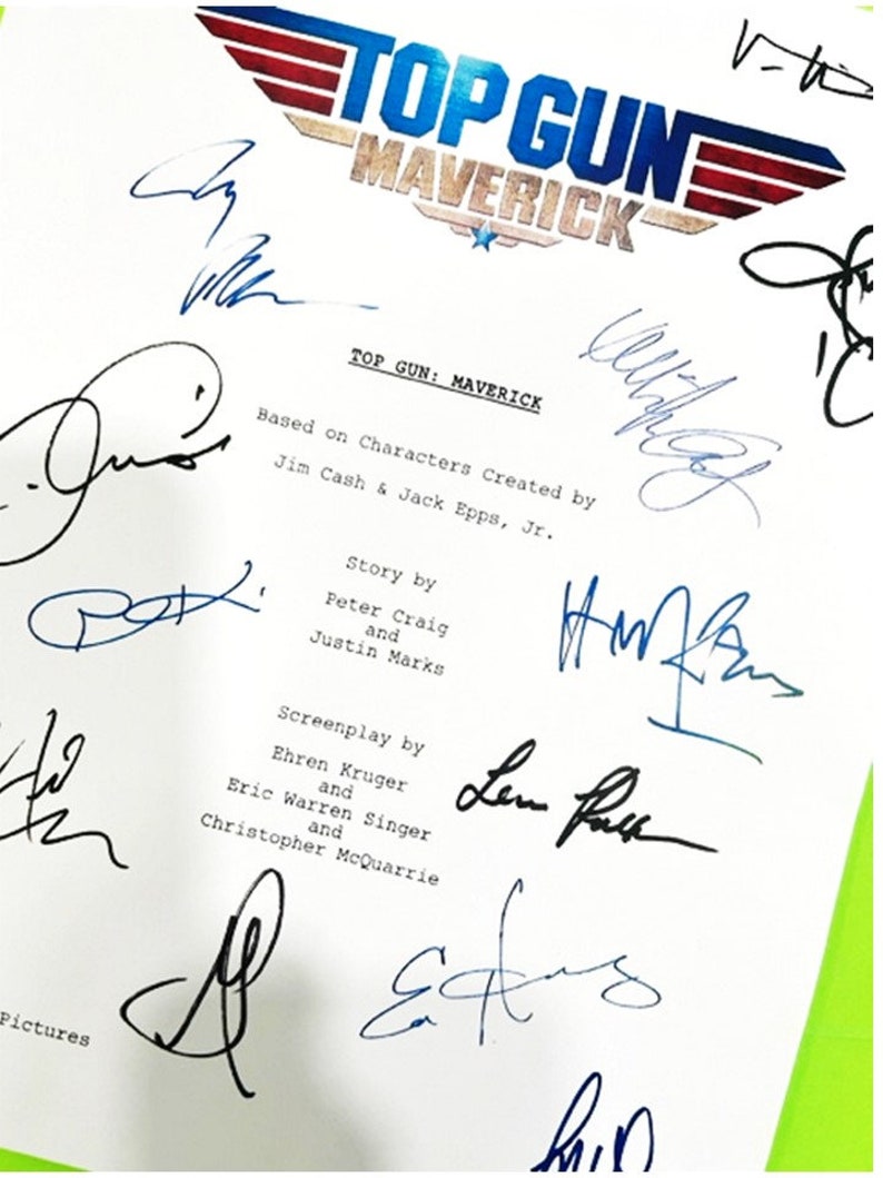 Top Gun Maverick Movie Script Signed Screenplay Autographed: - Etsy