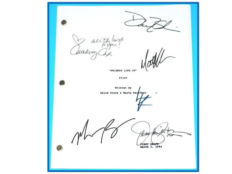 Friends TV Pilot Script Autographed Signed Jennifer Aniston - Etsy