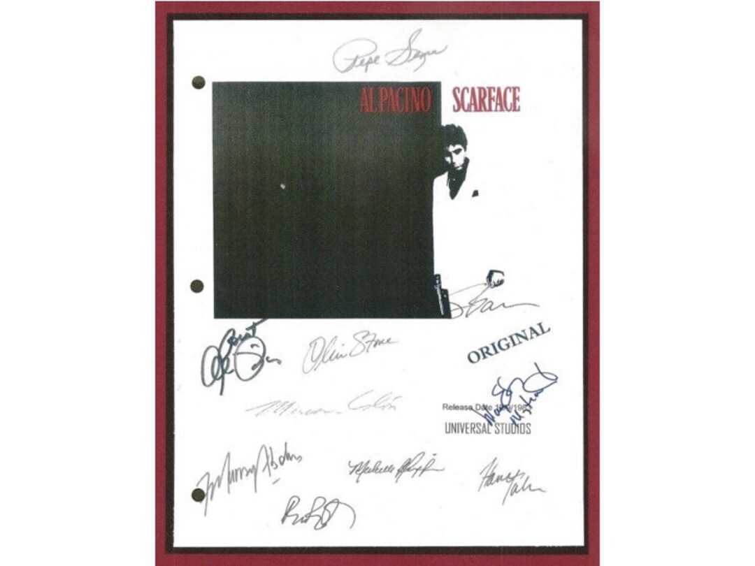 Scarface Movie Script Signed Autographed: Al Pacino, Oliver Stone ...