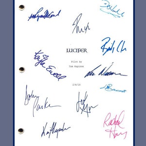Lucifer Pilot Script Signed Tom Ellis, Lauren German, Lesley-ann Brandt ...