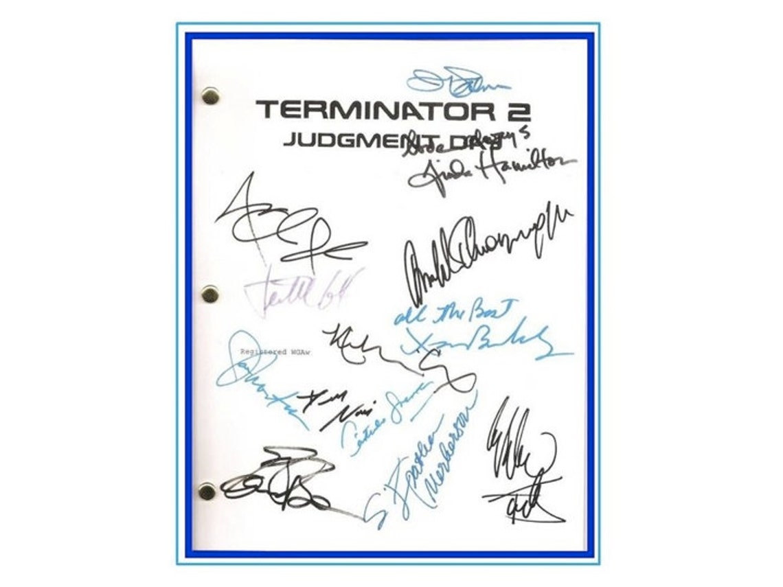 Terminator 2 Judgement Day Movie Script Autographed Signed: Arnold ...