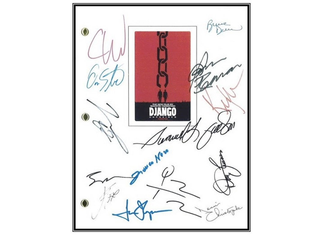 Django Movie Script Signed Autographed: Quentin Tarantino, Jamie Foxx ...