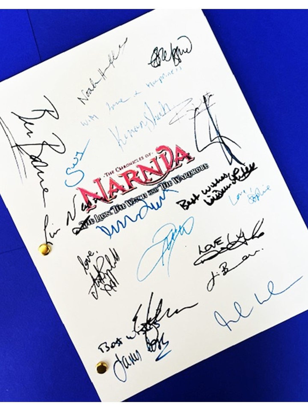 The Chronicles of Narnia Script Signed William Moseley, Anna Popplewell ...