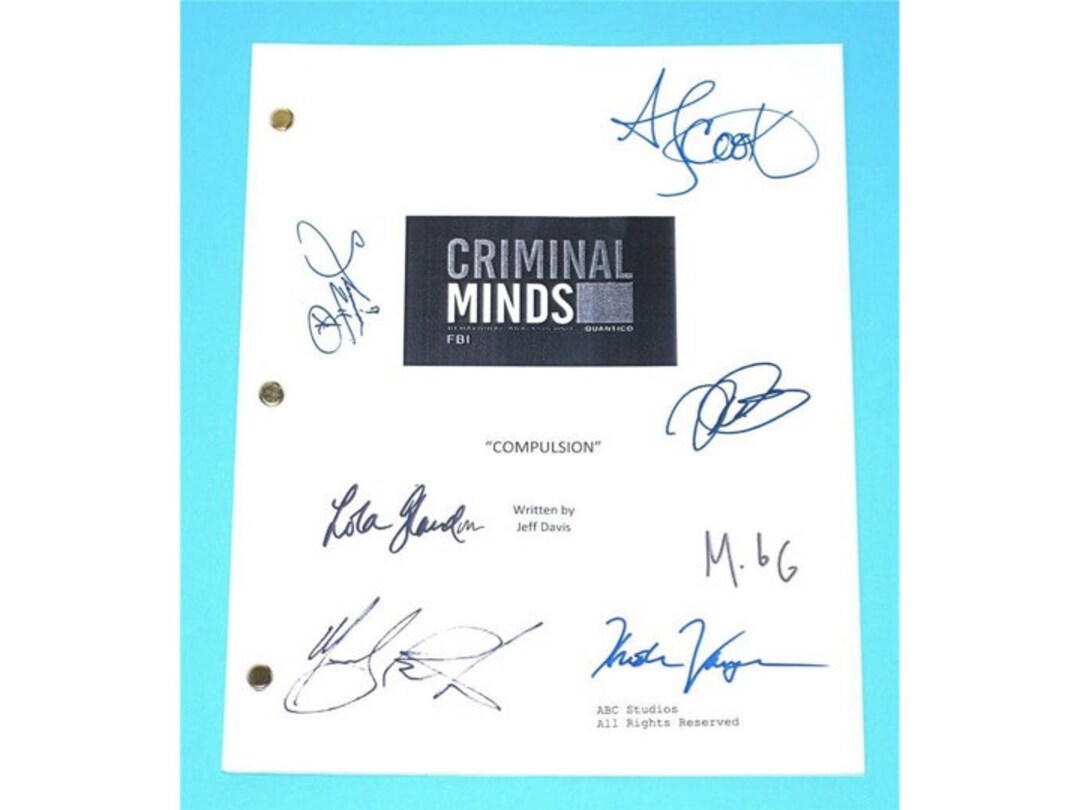 Criminal Minds "compulsion" TV Script Screenplay Autographed Thomas ...