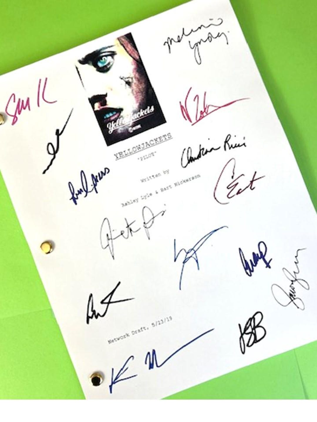 YELLOWJACKETS Movie Script Signed Melanie Lynsky, Tawny Cyress, Ella ...