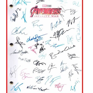Avengers Infinity War Script Entire Signed 37x Robert Downey Jr., Mark ...