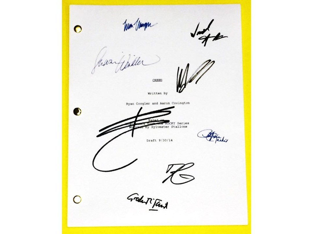 Creed Signed Script Rpt Sylvester Stallone, Michael B. Jordan, Tessa ...