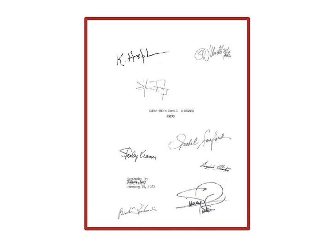 Guess Who's Coming to Dinner Movie Script Autographed Signed: Spencer ...