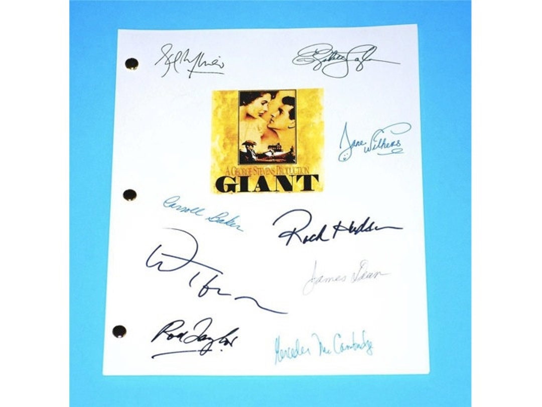 Giant Movie Signed Script Screenplay Autographed: Elizabeth Taylor ...