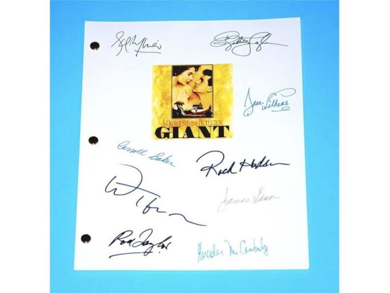 Giant Movie Signed Script Screenplay Autographed: Elizabeth Taylor ...