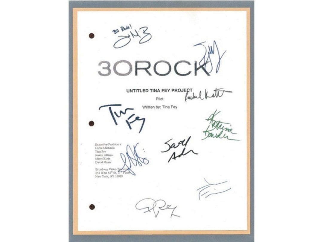 30 Rock Signed Pilot Script TV Episode Autographed: Tina Fey, Alec ...