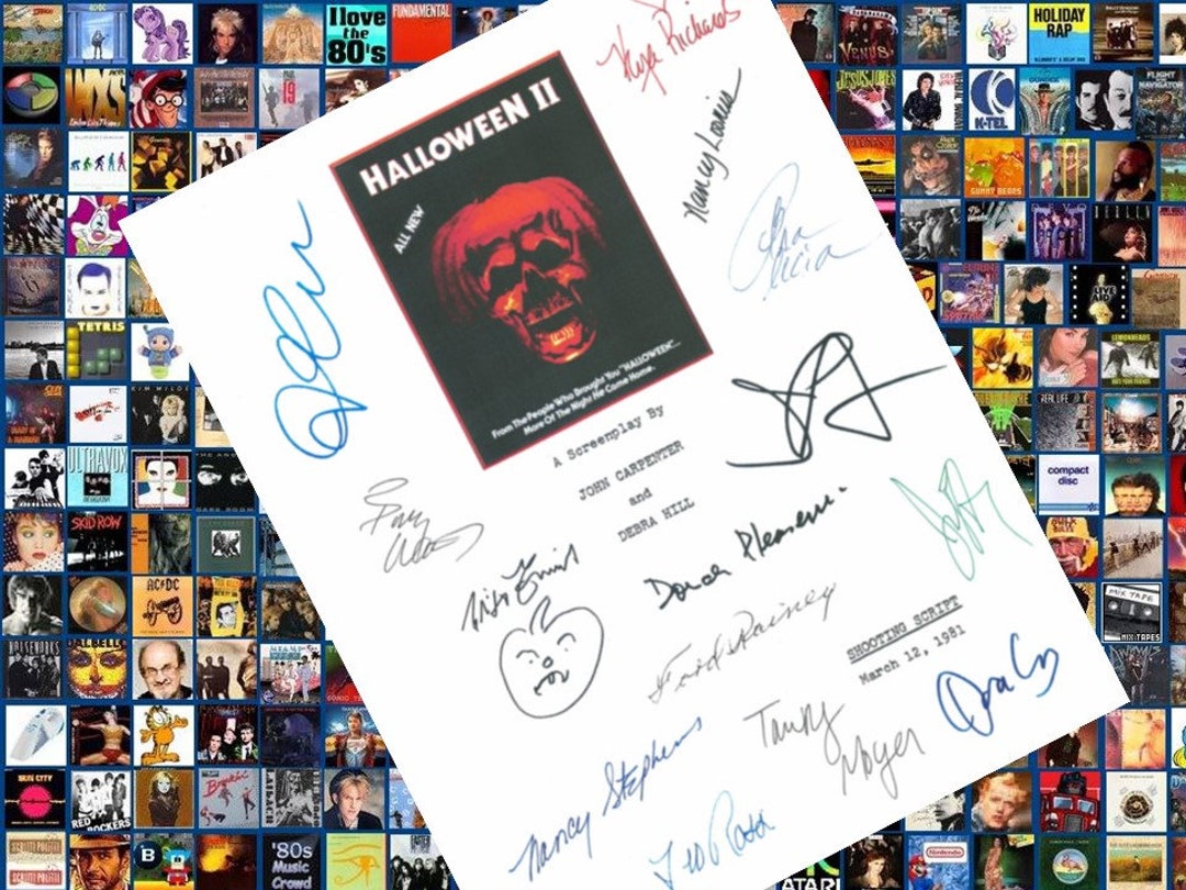 HALLOWEEN 2 Entire Movie Script Signed John Carpenter, Jamie Lee Curtis ...