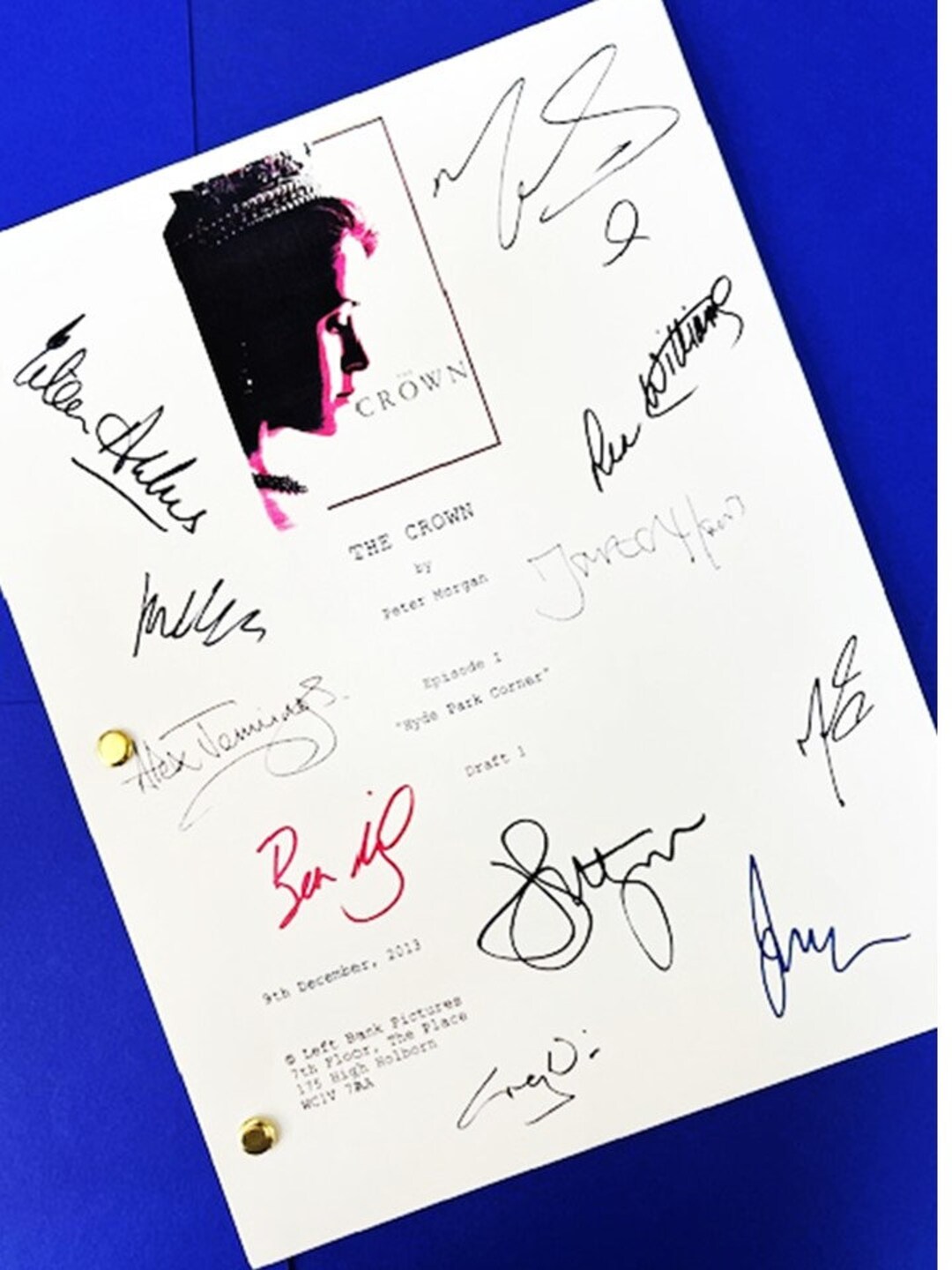 The Crown Script Signed Claire Foy, Matt Smith, Vanessa Kirby, John ...