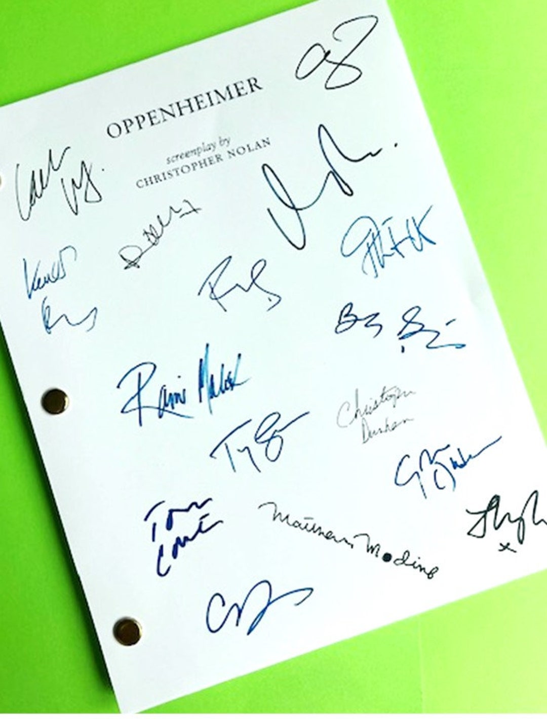 OPPENHEIMER Movie Script Signed Screenplay Cillian Murphy, Emily Blunt ...