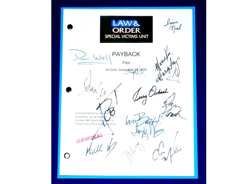 Law & Order SVU "payback" Episode Television Script Autographed: Chris ...