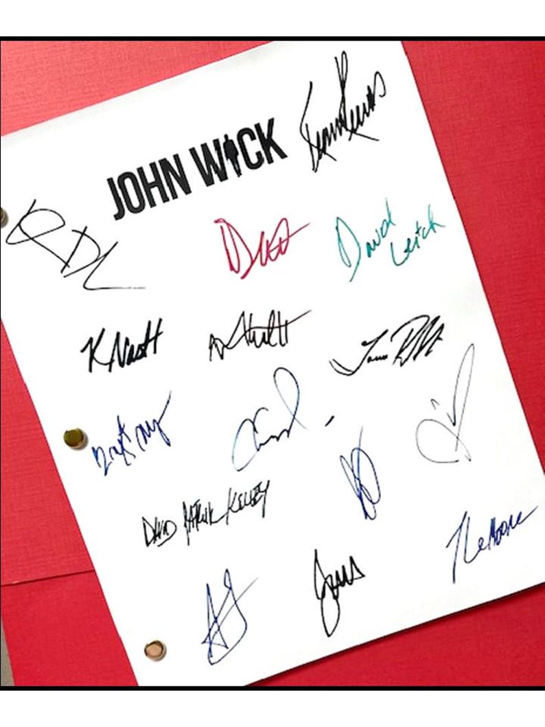 John Wick Movie Script 2014 Signed Keanu Reeves, Michael Nyqvist ...
