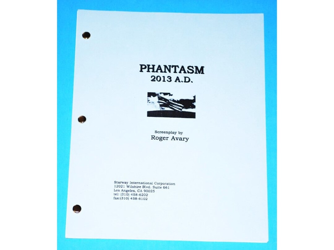Phantasm 2013 A.D. Unfilmed Roger Avery Movie Script - Etsy