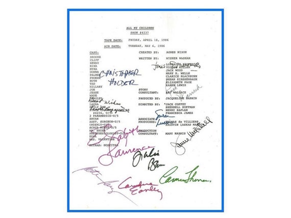 All My Children Episode 4237 TV Script Autographed: Peter | Etsy