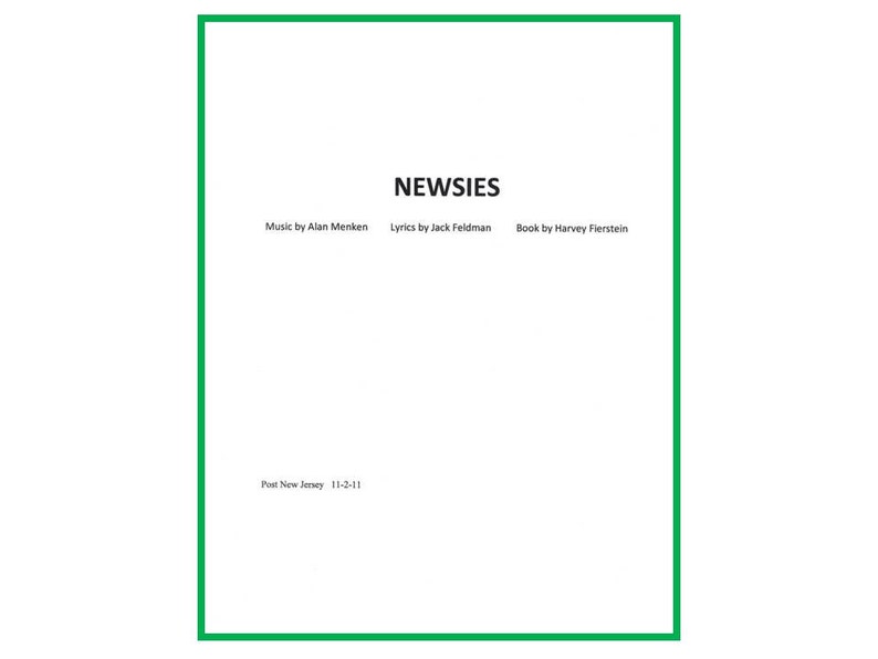 Newsies Musical Script Broadway Paper Mill Playhouse March | Etsy UK