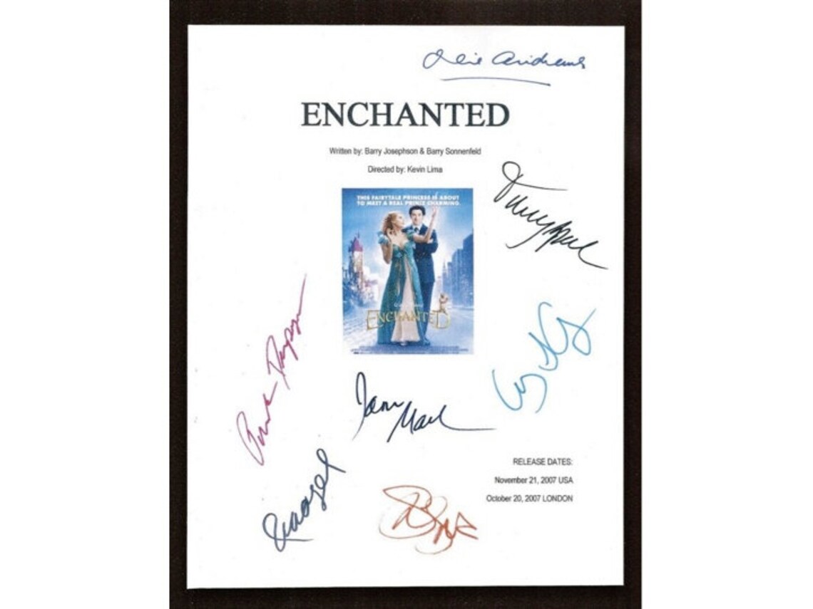 Enchanted Movie Script Signed Screenplay Autographed: Amy | Etsy