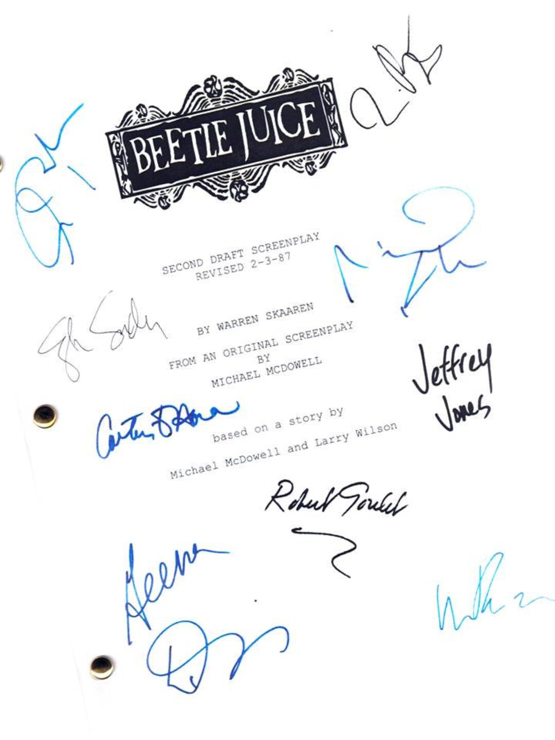 Beetlejuice Movie Signed Screenplay Autographed: Tim Burton, Michael ...