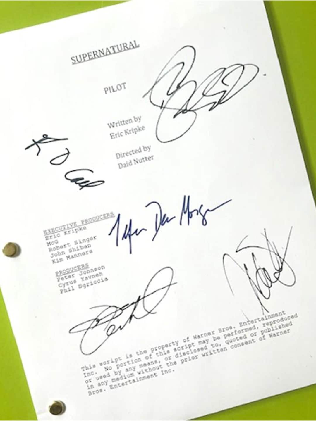 Supernatural Pilot Episode TV Script Autographed: Jared Padalecki ...