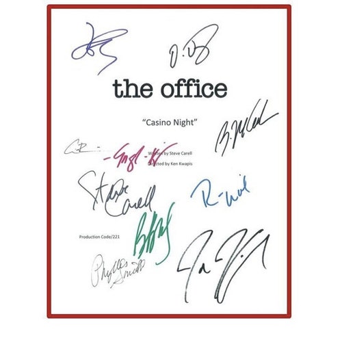 The Office TV Show Script Signed Autograph Screenplay Card | Etsy