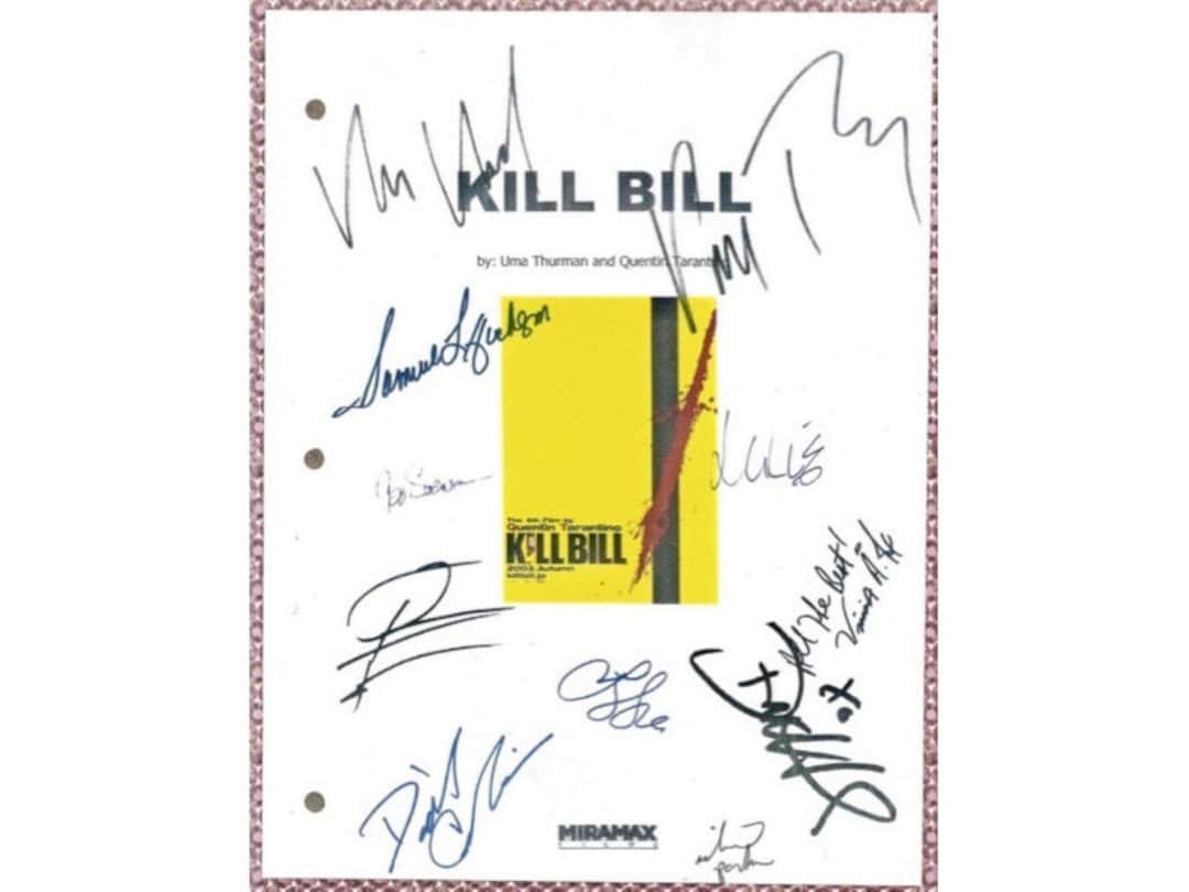 Kill Bill 1 & 2 Movie Script Signed Autographed: Quentin Tarantino ...