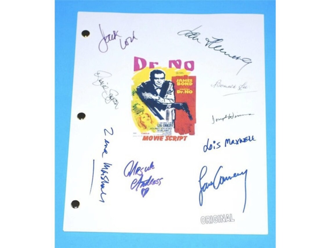 Dr. No 1962 James Bond Movie Script Autographed: Sean Connery - Etsy