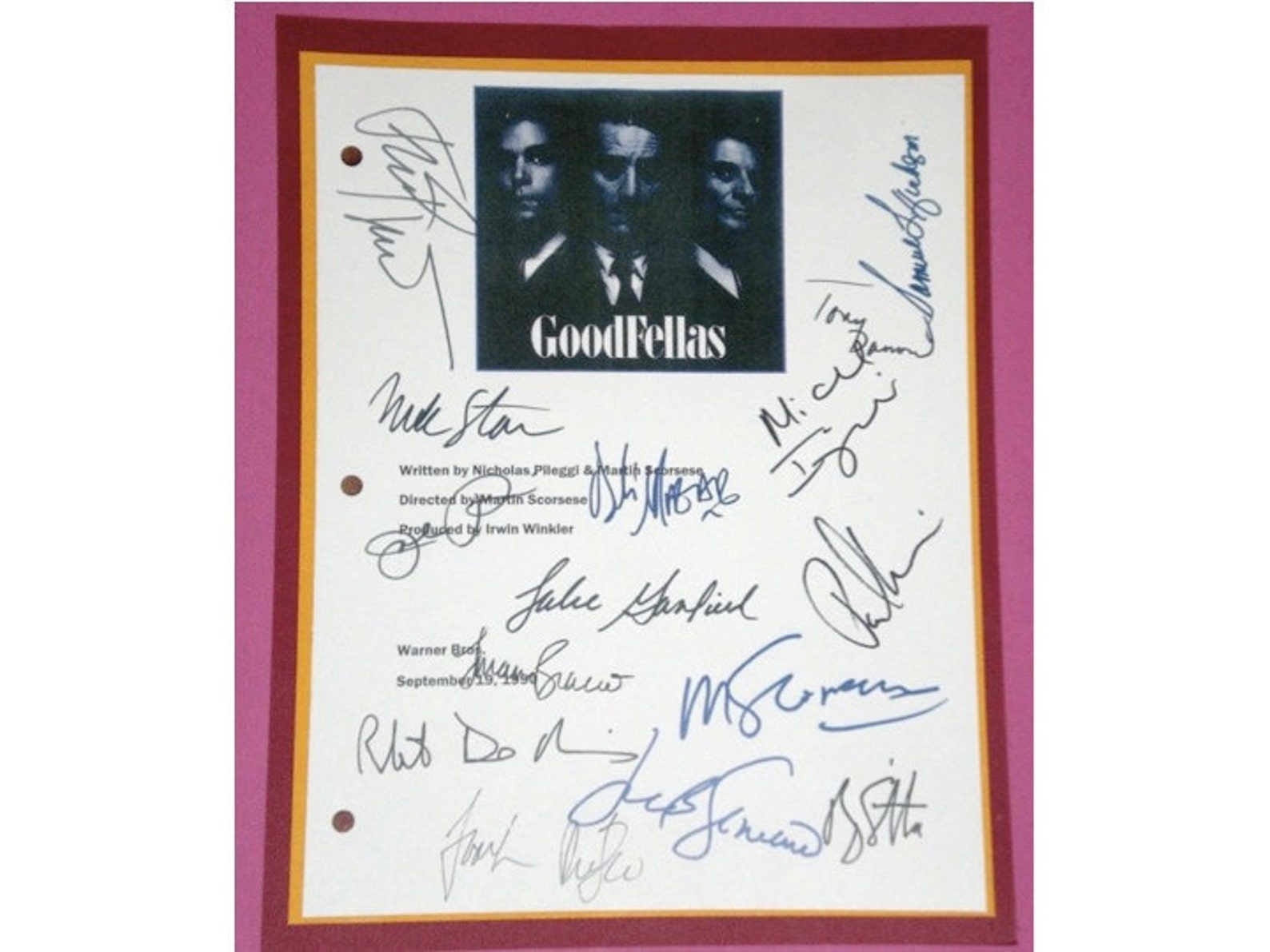 Goodfellas 1990 Movie Script Signed Autographed Martin | Etsy