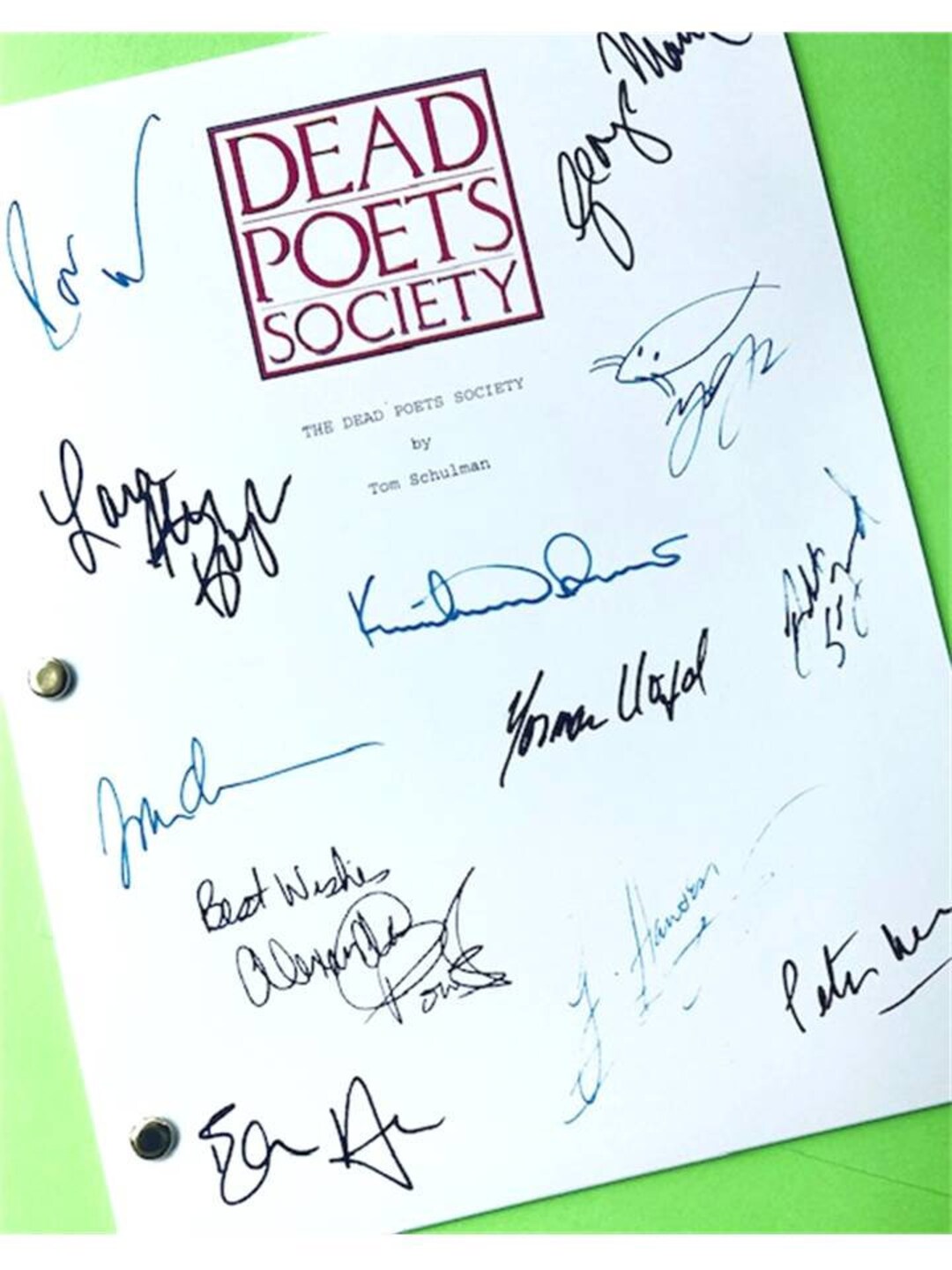 Dead Poets Society Movie Script Signed Robin Williams, Robert Sean ...