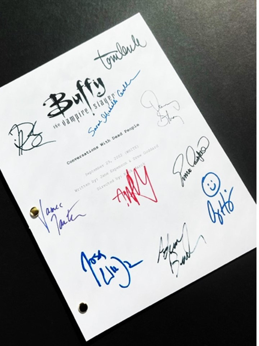 Buffy the Vampire Slayer Musical Script Signed “conversations With Dead ...