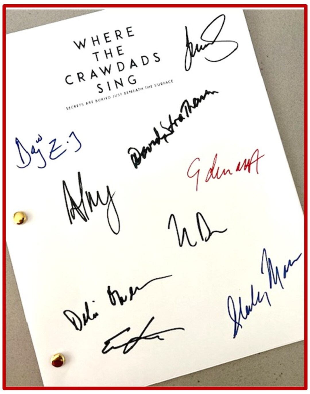 Where the Crawdads Sing Movie Script Signed Screenplay Autographed ...