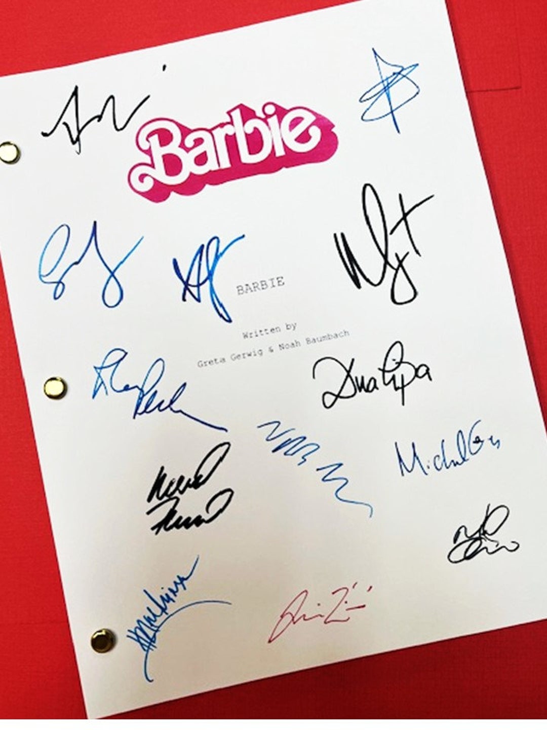 BARBIE Movie Script Signed Margot Robbie, Ryan Gosling, Will Ferrell ...