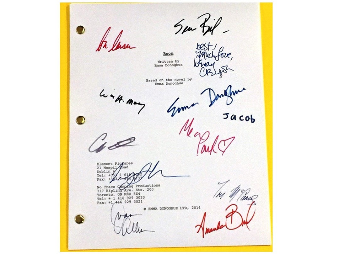 Room Signed Movie Script Rpt Brie Larson, William H. Macy, Emma ...